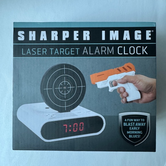 Sharper Image | Accents | Sharper Image Laser Target Clock With Orange ...